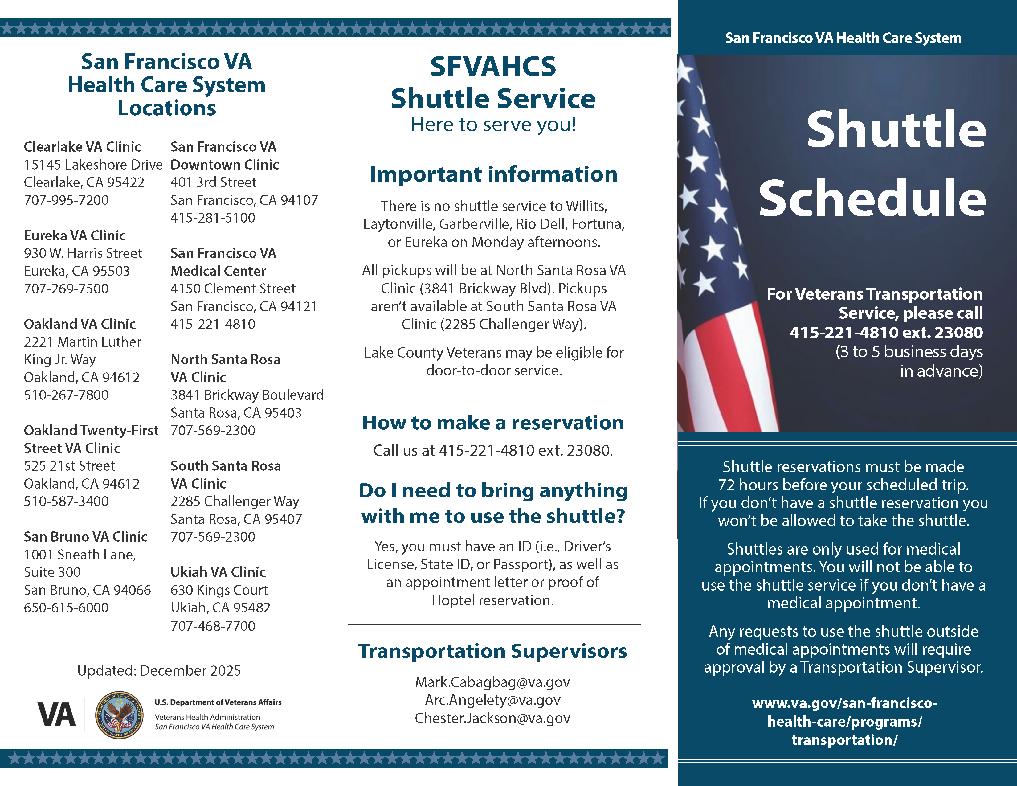 Transportation | VA San Francisco Health Care | Veterans Affairs