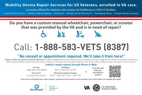 VA Offers Single Mobility Repair Services For Personal Transportation ...
