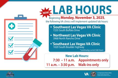 Las Vegas VA Clinics Updating Lab Hours In November | VA Southern ...
